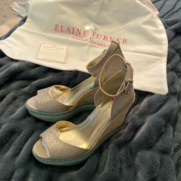 Elaine Turner | Shoes | Gorgeous Nwt Elaine Turner Wedge Sandals Size 7 ...